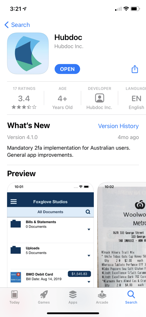 Using the Hubdoc app to upload business docs and receipts