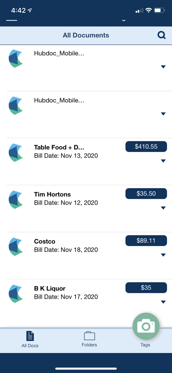 Using the Hubdoc app to upload business docs and receipts